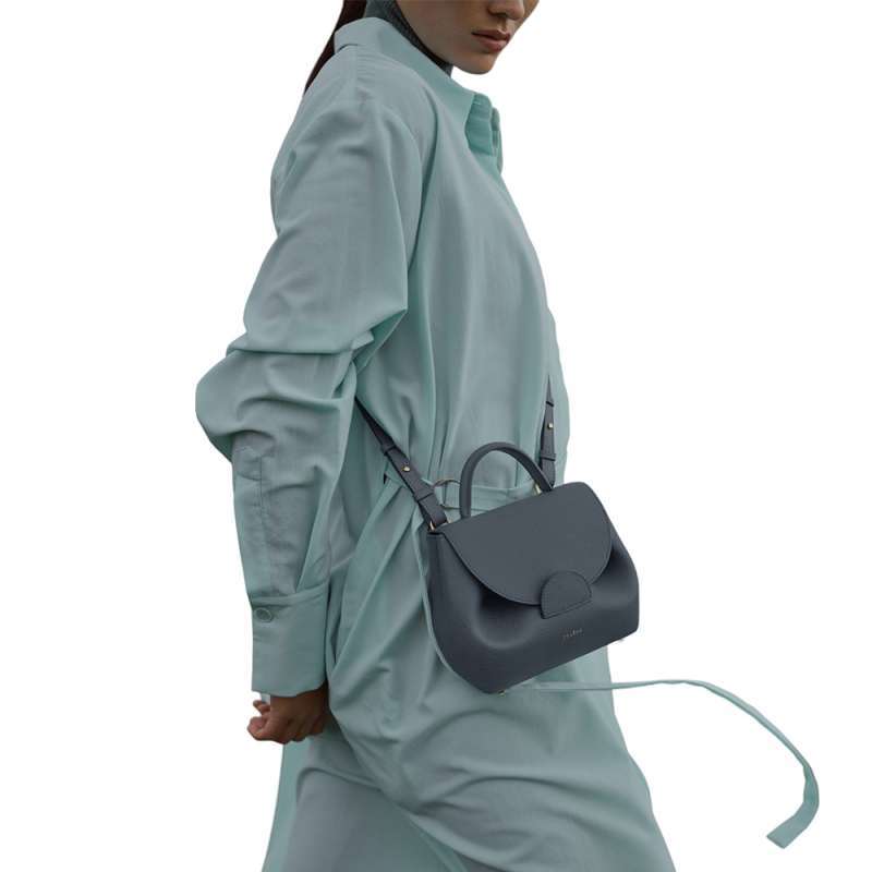 Promo Polene Numero Uno Nano Crossbody Bag Grained Leather Midnight ...