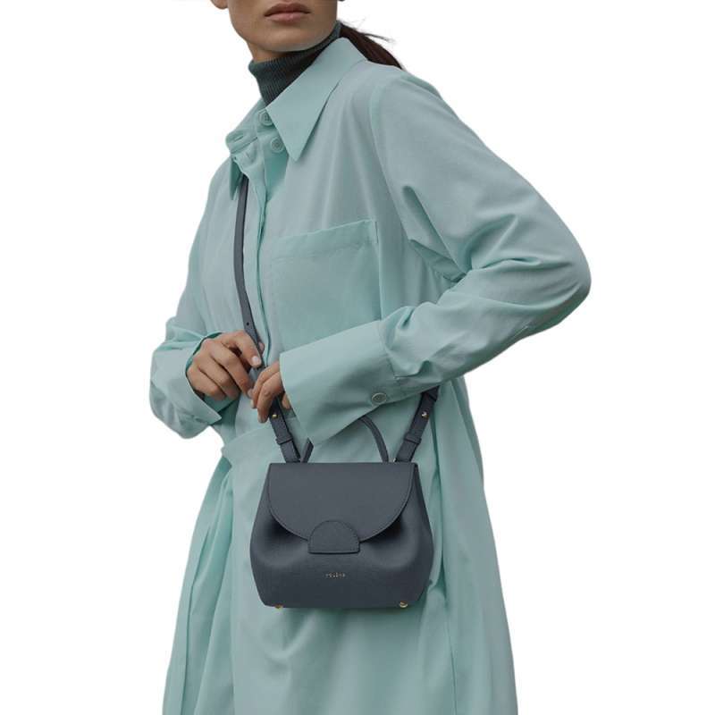 Promo Polene Numero Uno Nano Crossbody Bag Grained Leather Midnight ...