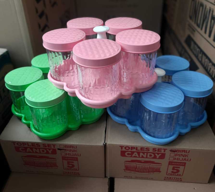 Jual TOPLES CANDY 5 SET / WADAH KUE SNACK TEMPAT MAKANAN di Seller ...