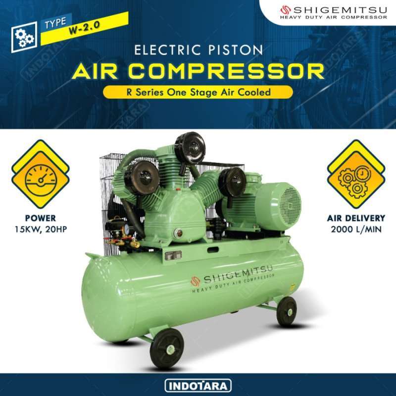 Jual Kompresor Angin Listrik 20 HP / 8 Bar Shigemitsu W-2.0 di Seller ...
