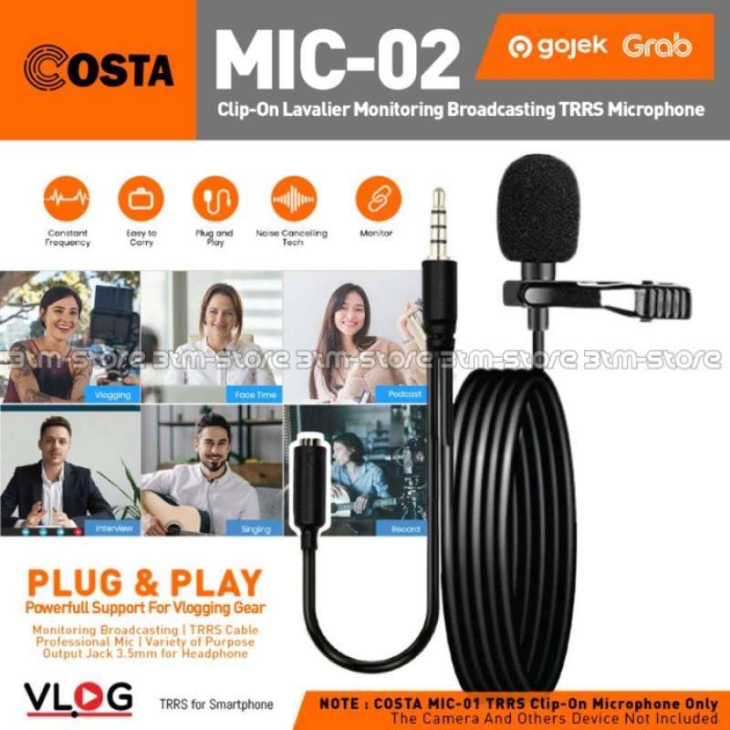 Promo COSTA 02 TRRS CLIP ON LAVALIER MICROPHONE WITH PORT OUT AUDIO ...