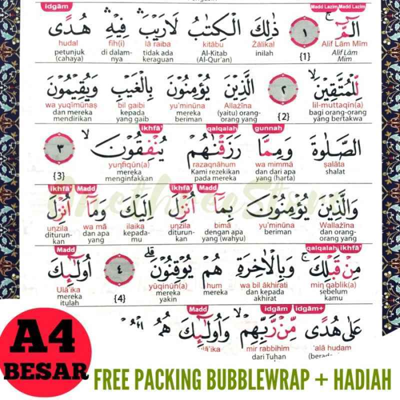 Jual AlQuran Besar A4 Terjemah Perkata Arab LATIN indo Al Quran Tajwid ...