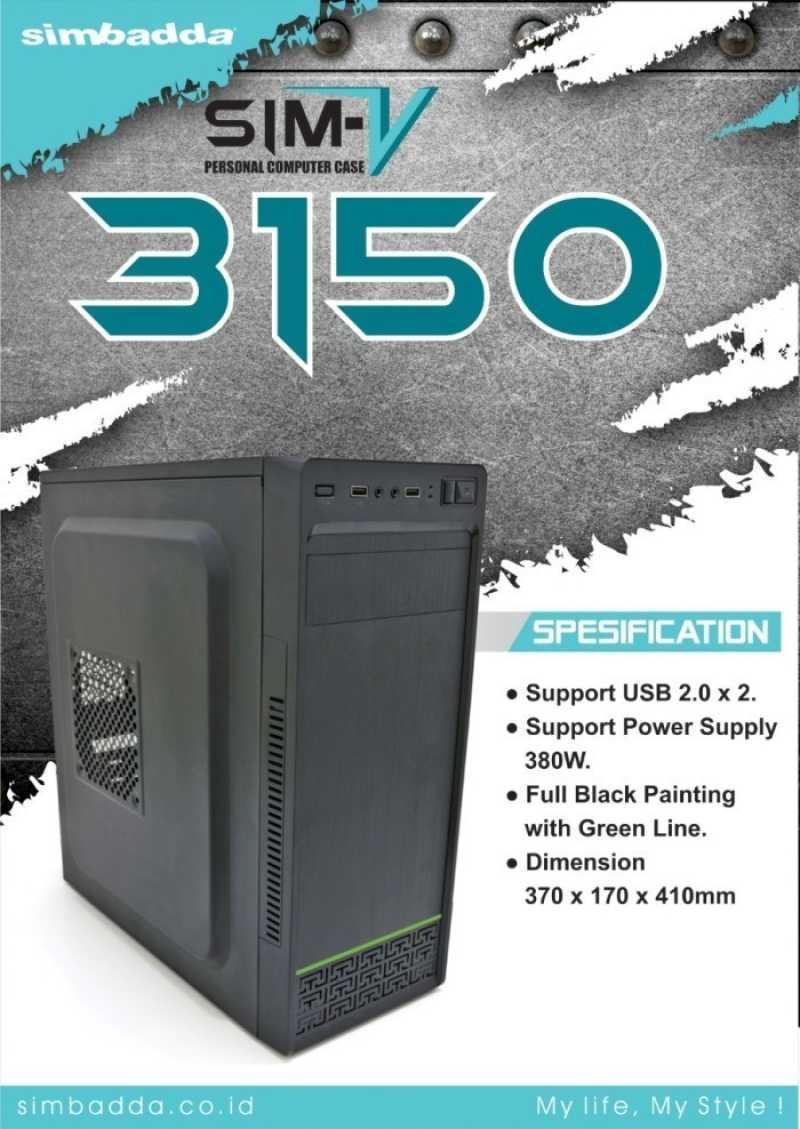 Promo SIMBADDA SIM-V Casing CPU ATX + PSU 380Watt Standar Diskon 9% di ...