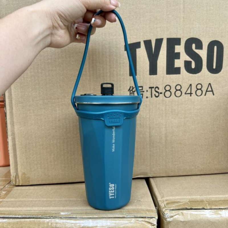 Promo TUMBLER SEDOTAN STAINLESS 600ML TYESO FREE BELT TAHAN PANAS DAN DINGIN - Hijau Diskon 50% ...