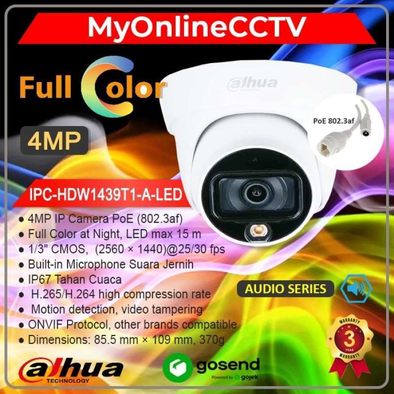 Promo Diskon Ipc-Hdw1439T1P-A-Led Hdw1439T1 Dahua Ip Cam Audio Cctv 4Mp ...