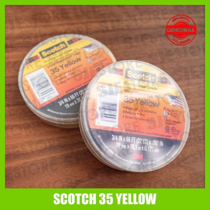Promo Isolasi Listrik 3M Scotch 35 Vinyl Electrical Tape Kuning ...