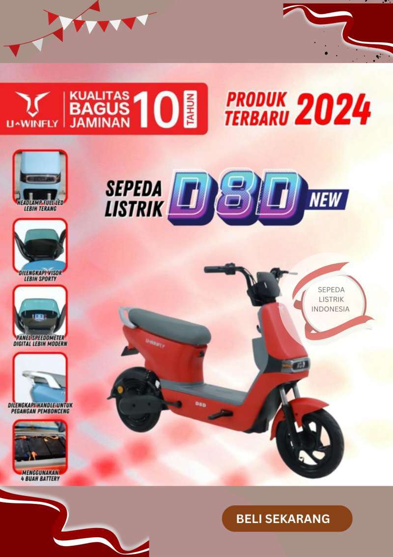Promo Sepeda Listrik Uwinfly D8D NEW 2024 48Volt/12Ah - Hijau Diskon 14 ...