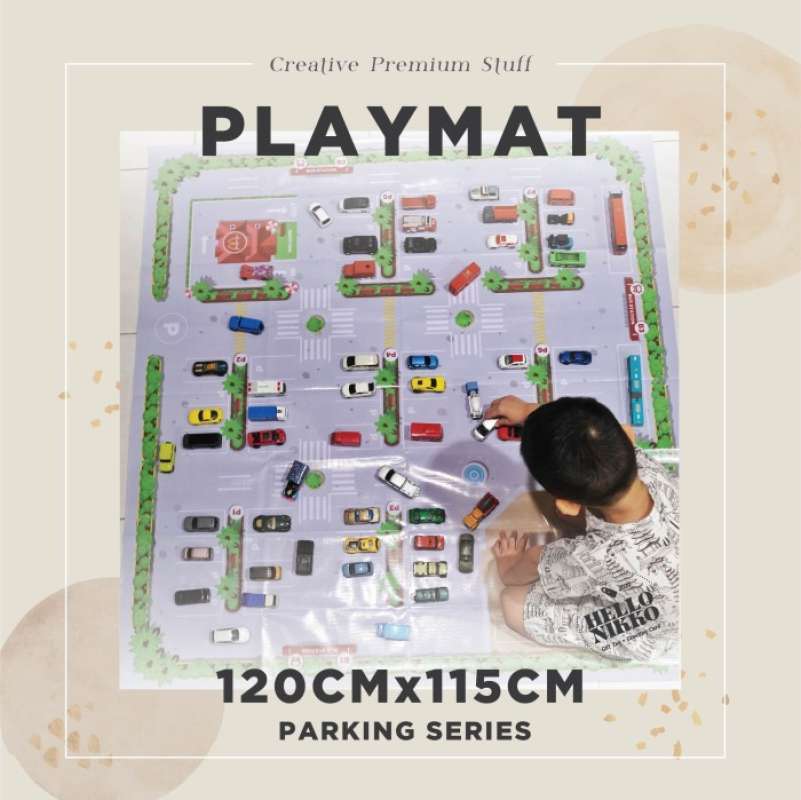 Promo Playmat alas bayi anak peta mobil play tomica hotwheels car map ...