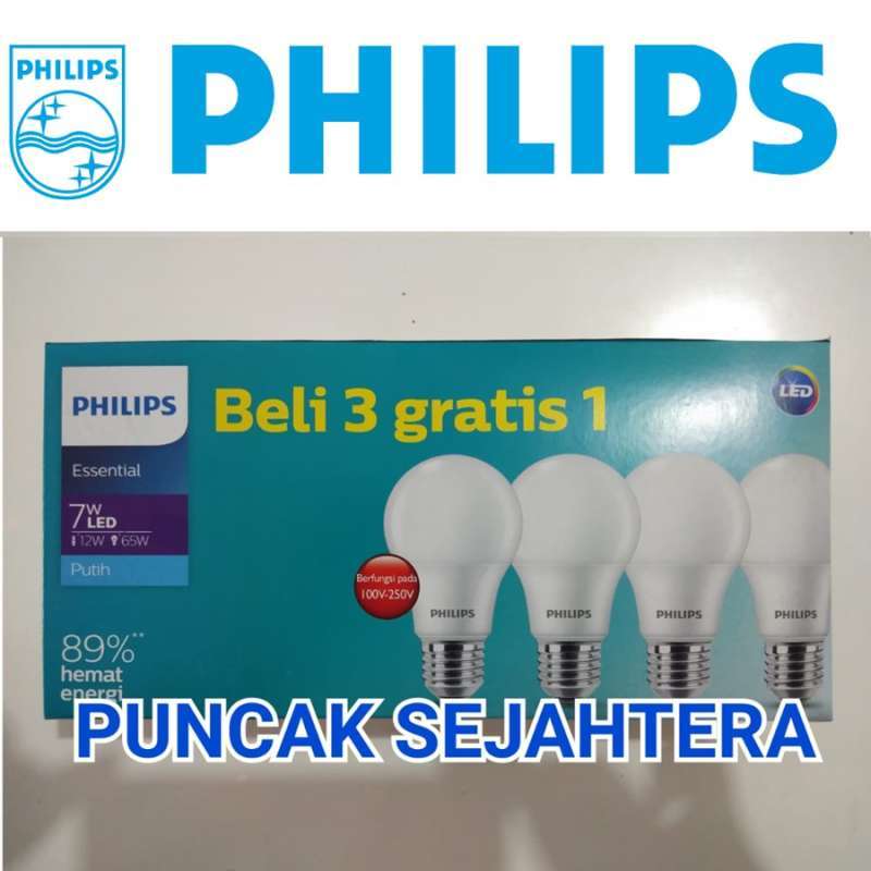 Jual Lampu LED Philips 7w 7 watt Essential Multipack 3 gratis 1 PROMO di Seller Puncaksejahtera ...
