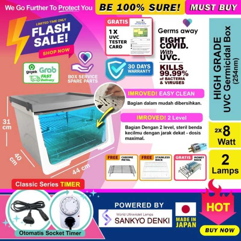 Promo 2 Lamp UV sterilizer Box / Box Sterilisasi UVC/ Kotak sterilisasi UVC - Classic TIMER G ...