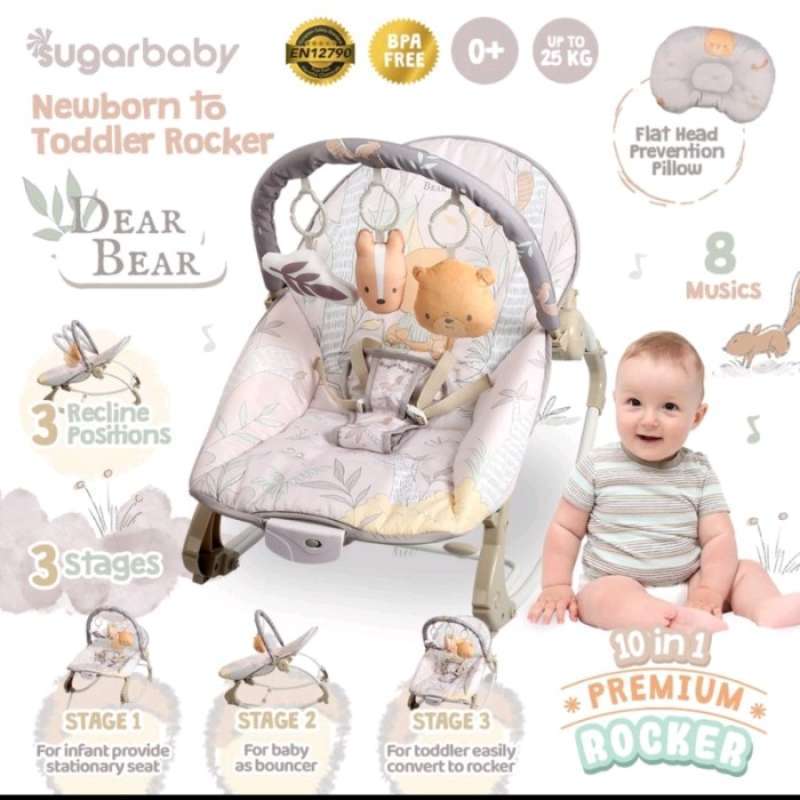 Promo Sugar Baby 10 in 1 Premium Rocker Bouncer Original Free Packing ...