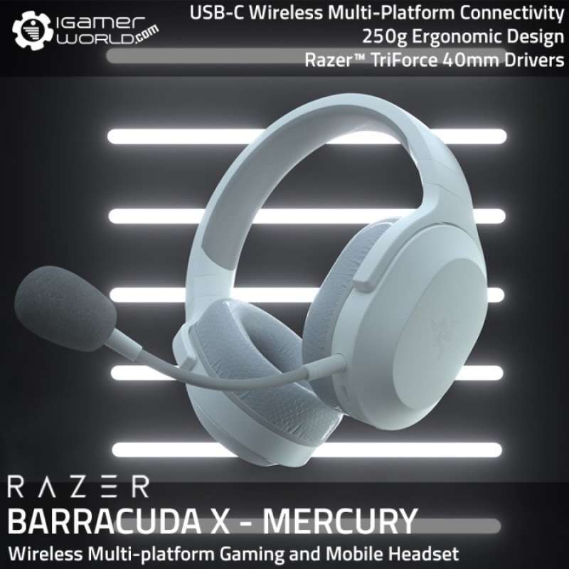 Promo Razer Barracuda X Mercury White Wireless and Mobile Gaming ...