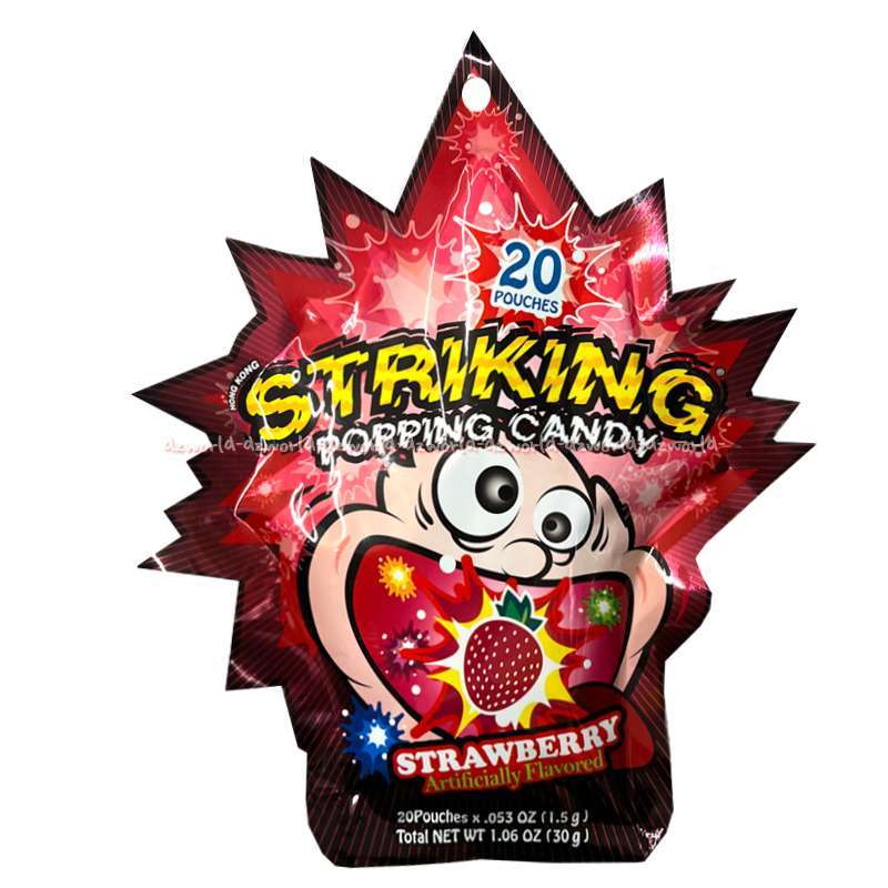 Jual Striking Popping Candy 20pouches Rasa Strawberry Artificially ...