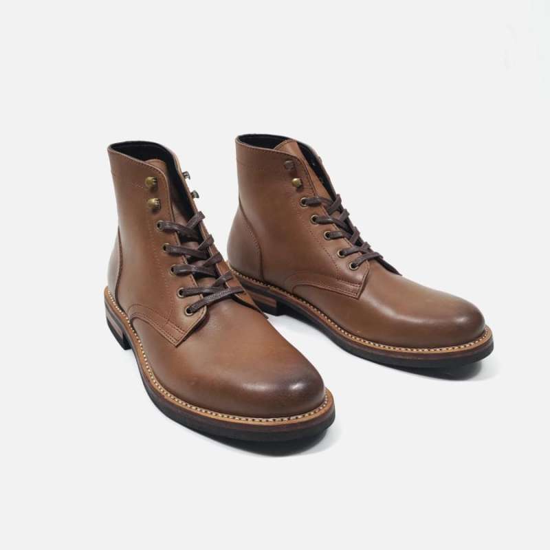 Jual M&t - Sepatu Boots Pria Deimos Pull Up Brown Leather - 39 Cokelat ...