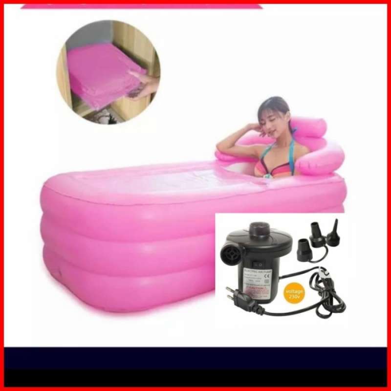 Promo Spa BATHTUB Inflatable Spa Dewasa kolam rendam air hangat portable - Multicolor Plus_Pompa ...