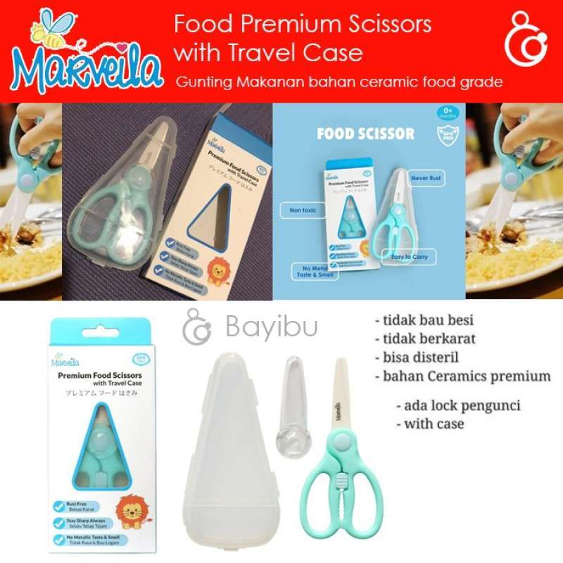 Promo Marveila Premium Food Scissors with Travel Case/ Gunting Makanan ...