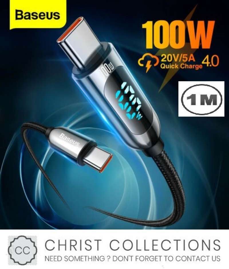 Promo Baseus Kabel Data Type C To Type C Fast Charging W A Led Display Cm Hitam