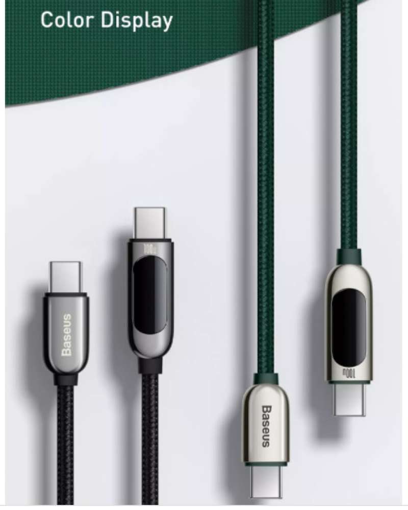 Promo Baseus Kabel Data Type C To Type C Fast Charging W A Led Display Cm Hijau