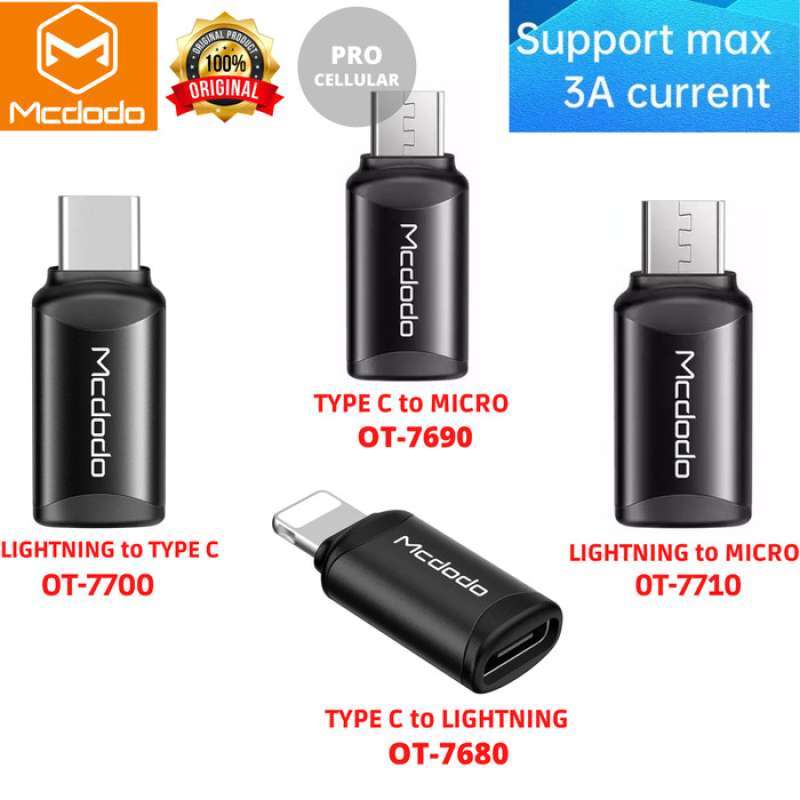 Promo Mcdodo Converter Adapter Type-c Lightning Micro Konektor To ...