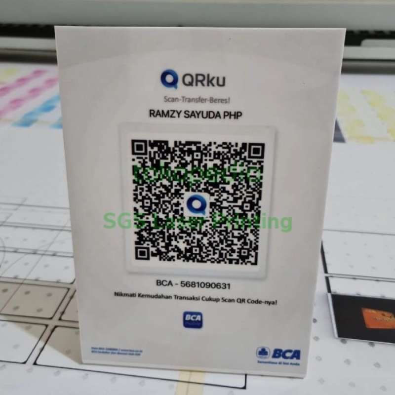 Jual Code QR Stand Acrylic Display A4 UV Print SignBoard di Seller ...