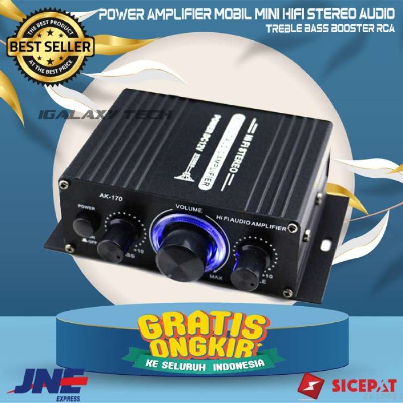 Promo Power Amplifier Mobil Mini Hifi Stereo Audio Treble Bass Booster ...