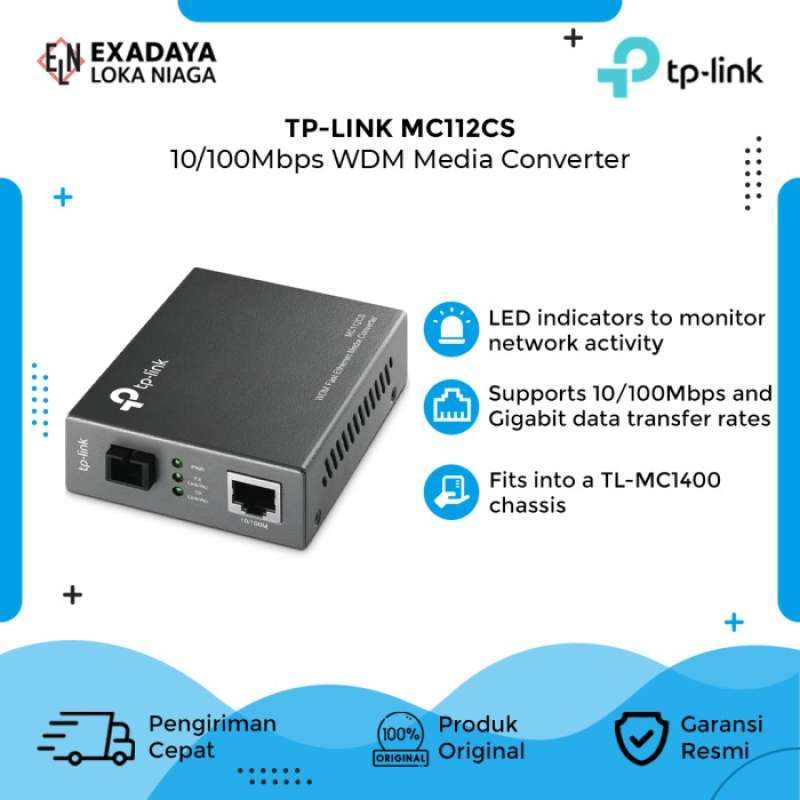 Promo TP-Link MC112CS Media Converter Fiber Optic WDM 100Mbps Single ...