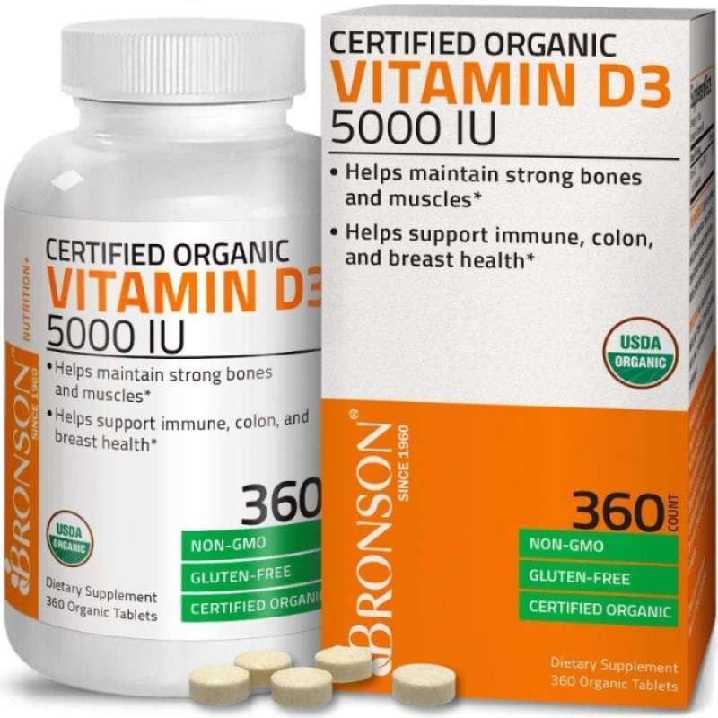 Promo Bronson Vitamin D3 5000 IU Dietary Supplement 360 Tablets Diskon ...