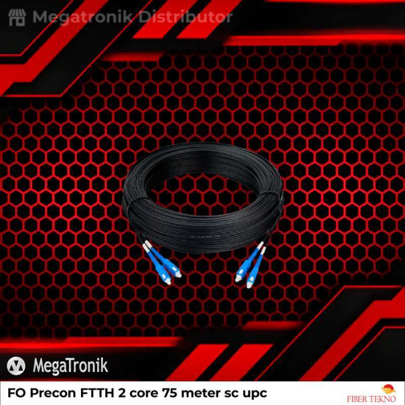 Promo Kabel Fiber Optik / FO Precon Fibertekno FTTH 2 core 75 meter sc upc Diskon 9% di Seller ...