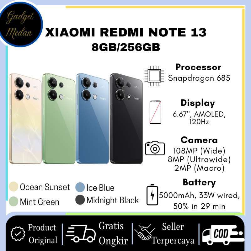 Jual Redmi Note 13 8GB/256GB Garansi Resmi - Gadget Medan - Ocean ...