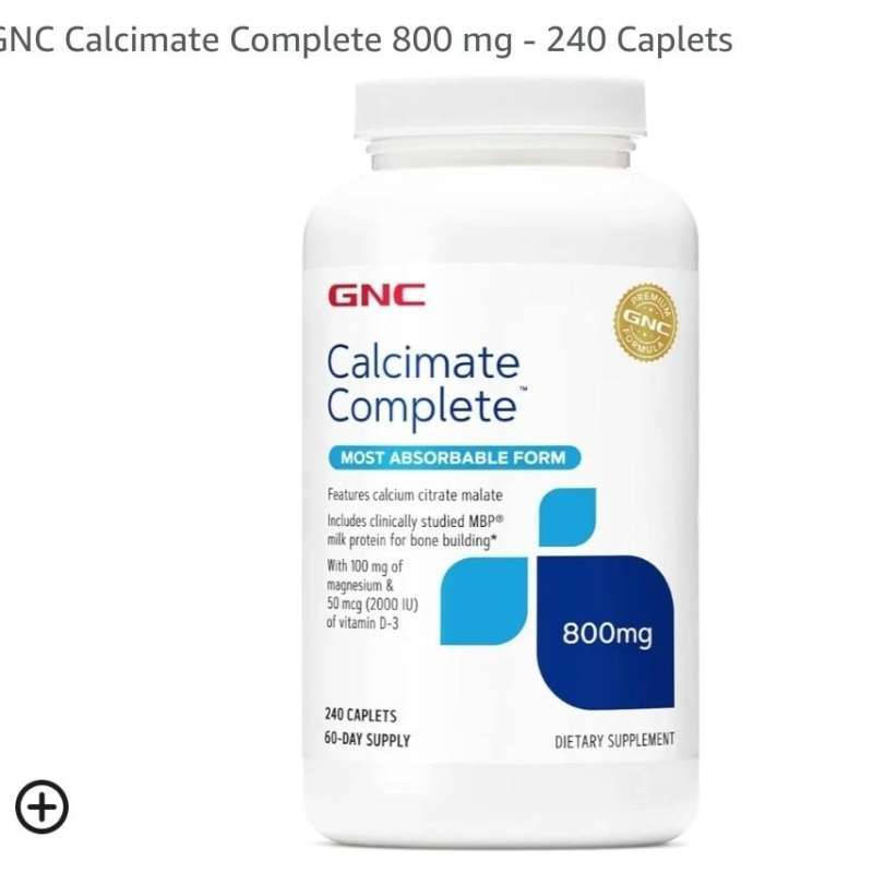 Jual GNC Calcimate Plus 800 with Magnesium Vitamin D-3 240 caps di ...