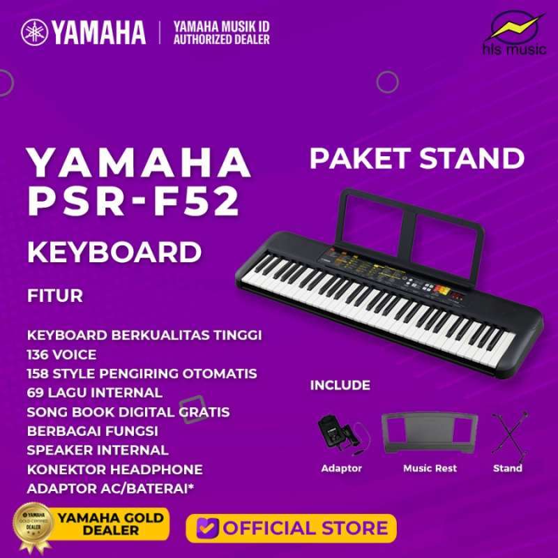 Promo Yamaha Psr-f52 / Psr F52 / Psrf52 Portable Keyboard Dengan Stand ...