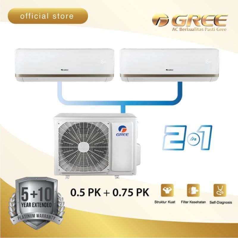 Promo Ac Gree Gwc-0507Cs Ac Multi Combo Split Inverter 1/2 Pk +3/4 Pk ...