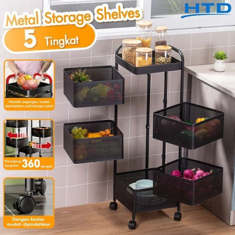 Promo Metal Storage Rak Susun Troli Besi Serbaguna Tingkat Model Kotak ...