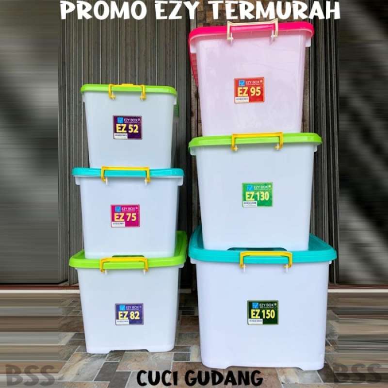 Promo Ezy Box Container Ukuran Cb 150-130-95-82-75-52 Liter Transparan ...