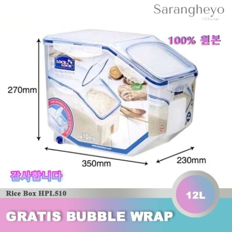 Promo Rice Box Wadah Kotak Tempat Penyimpanan Beras 12L 10kg Locknlock ...