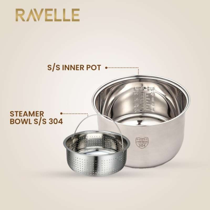 Promo Ravelle Rice Cooker Digital Low Carbo 3 Liter Ultima White Baru ...