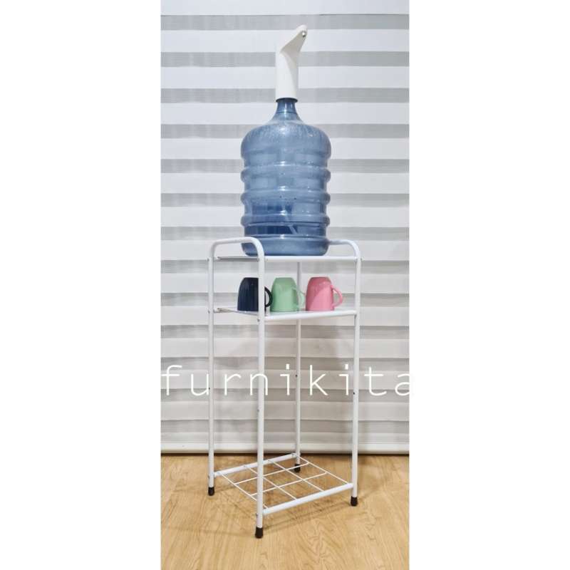 Jual RAK GALON DISPENSER SUSUN 3 PLAT PIPA STEEL - PUTIH SUSUN 3 di ...