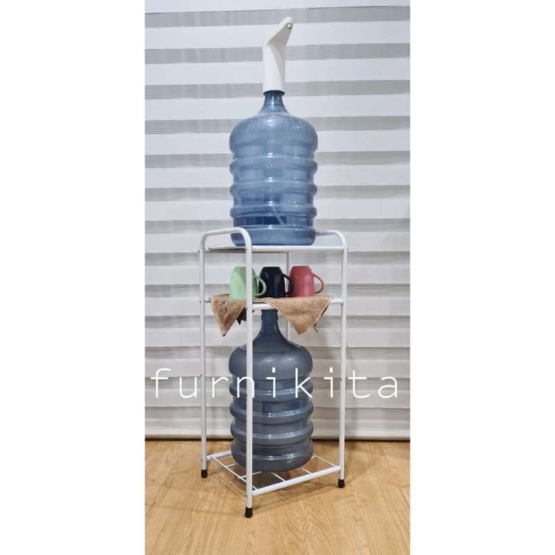 Jual RAK GALON DISPENSER SUSUN 3 PLAT PIPA STEEL - PUTIH SUSUN 3 di ...