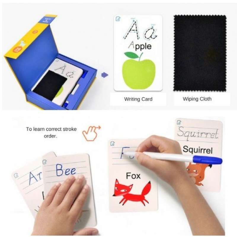 Promo Mideer Write And Wipe Activity Cards ABC Belajar Menulis Huruf ...