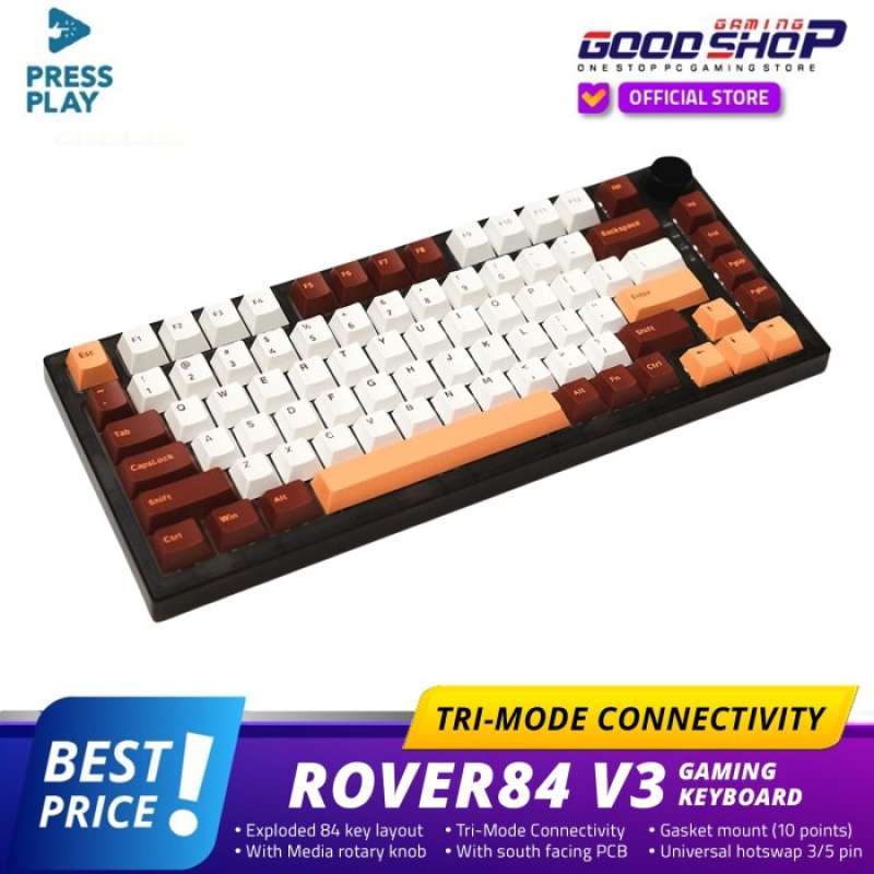 Promo Press Play ROVER84 v3 Wireless Mechanical Keyboard Gasket Mount ...