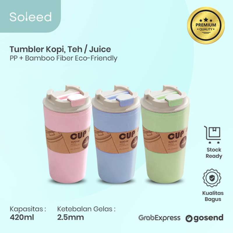 Promo Tumbler Kopi Teh Juice 420ml Fiber Bambu Pp Botol Minum Eco ...