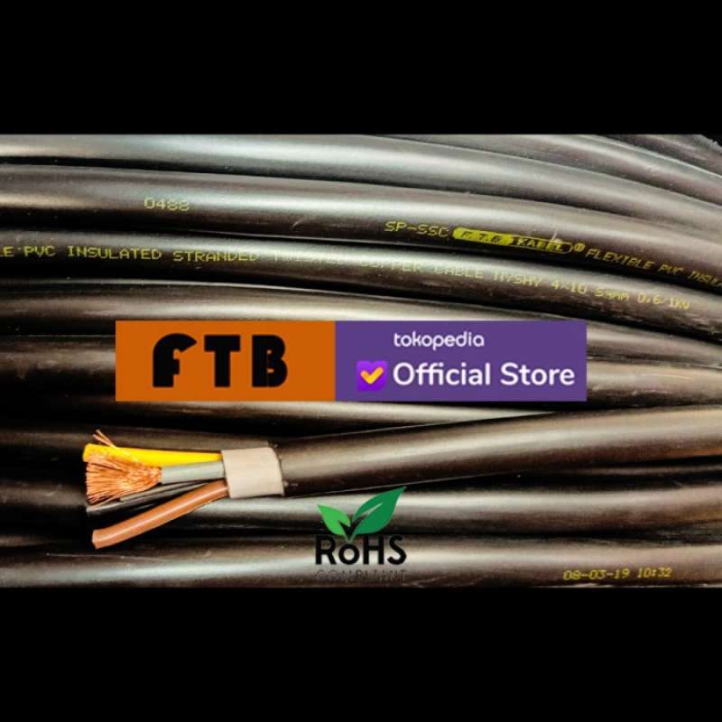 Promo Ftb Kabel Nyyhy 4x10 Sqmm Zr-rvv 4x10mm Nyshy 4x10 450/750v 50m ...