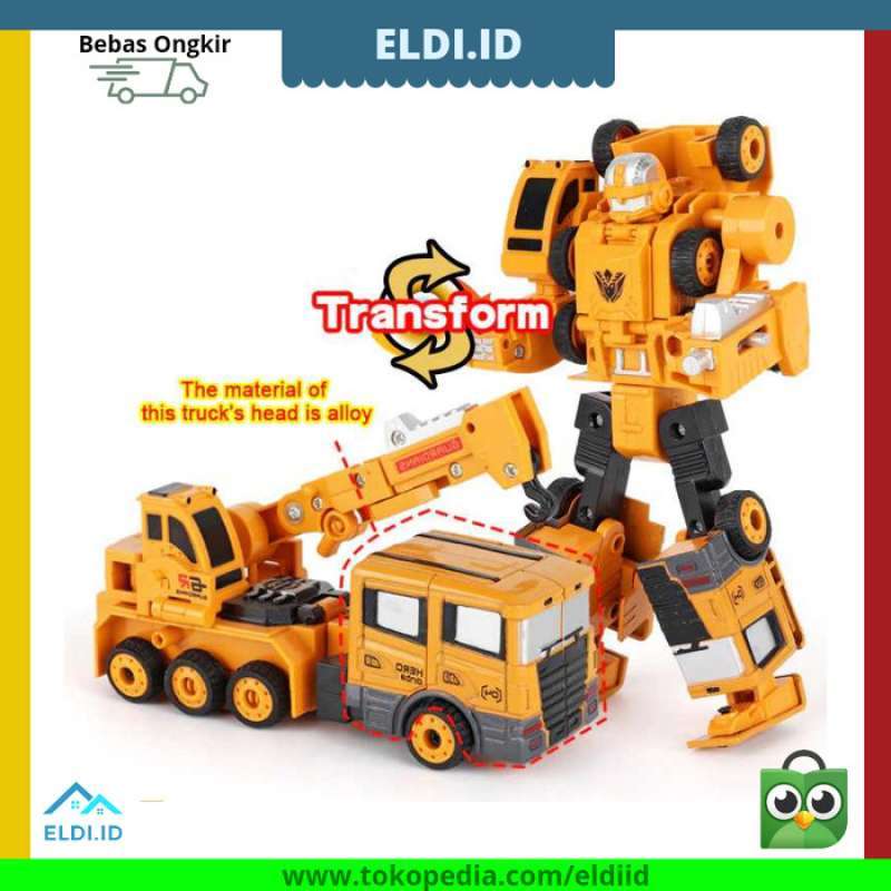 Promo Mainan Mobil Truk Anak Laki Berubah Jadi Robot Construction Truck ...