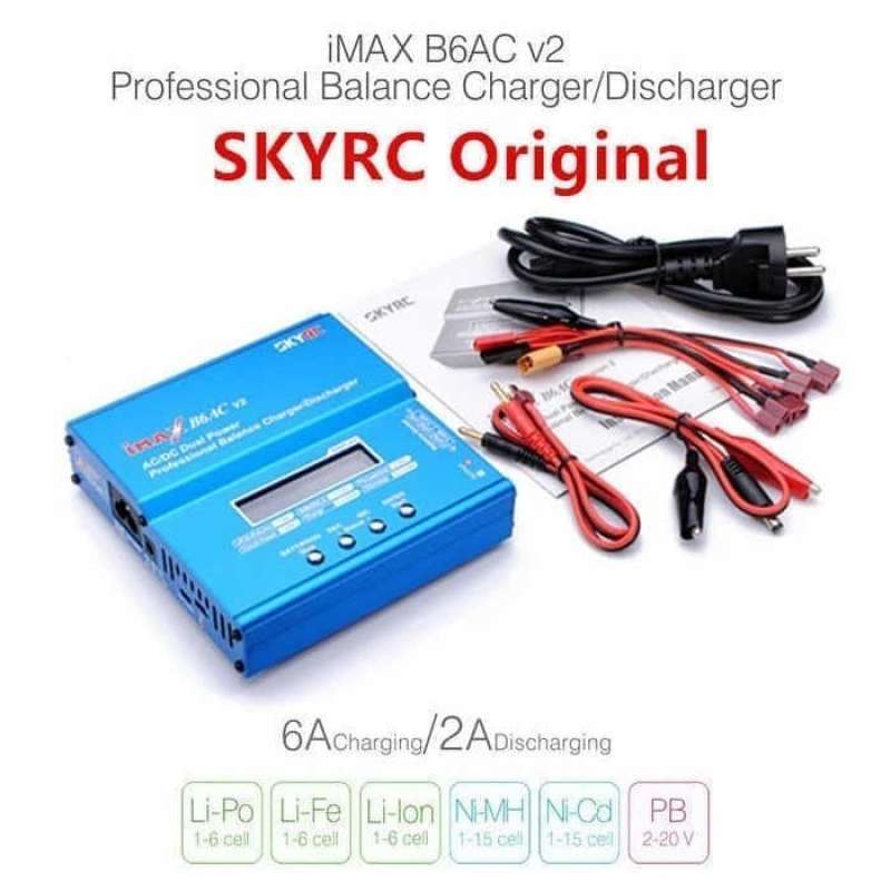 Promo SKYRC Imax B6AC V2 Original Charger/Discharger 1-6 Cells Lipo ...