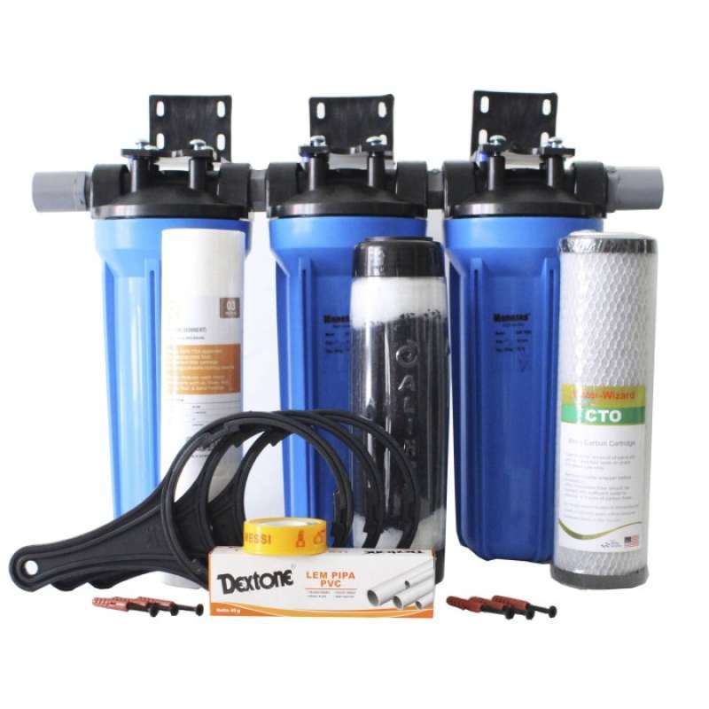 Promo Filter Air Sumur Bor / Zat Besi / Paket Filter 3 Tahap SPC ...