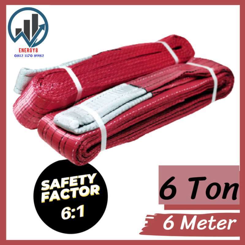 Promo WEBBING SLING 6 TON x 6 METER - DOUBLE PLY WEBBING SLING EYE AND ...