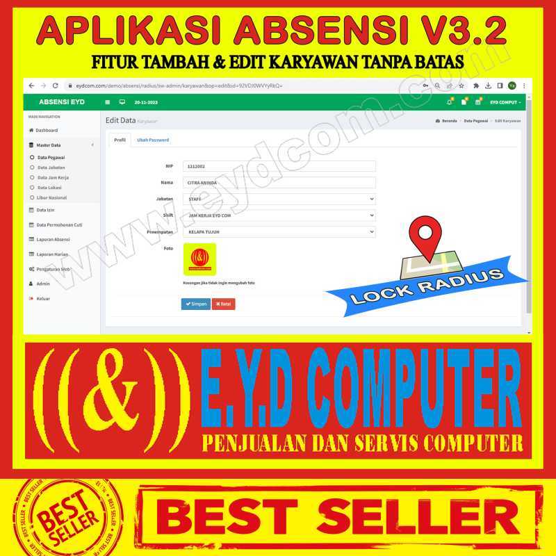Jual SOURCE CODE APLIKASI ABSENSI SELFIE V.3.2 DENGAN RADIUS LOKASI ...