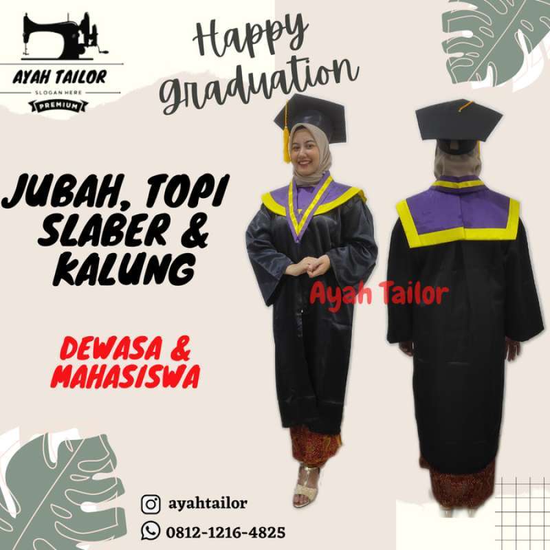 Promo Baju Toga Wisuda Dewasa Jubah Wisuda Set Lengkap Baju Wisuda
