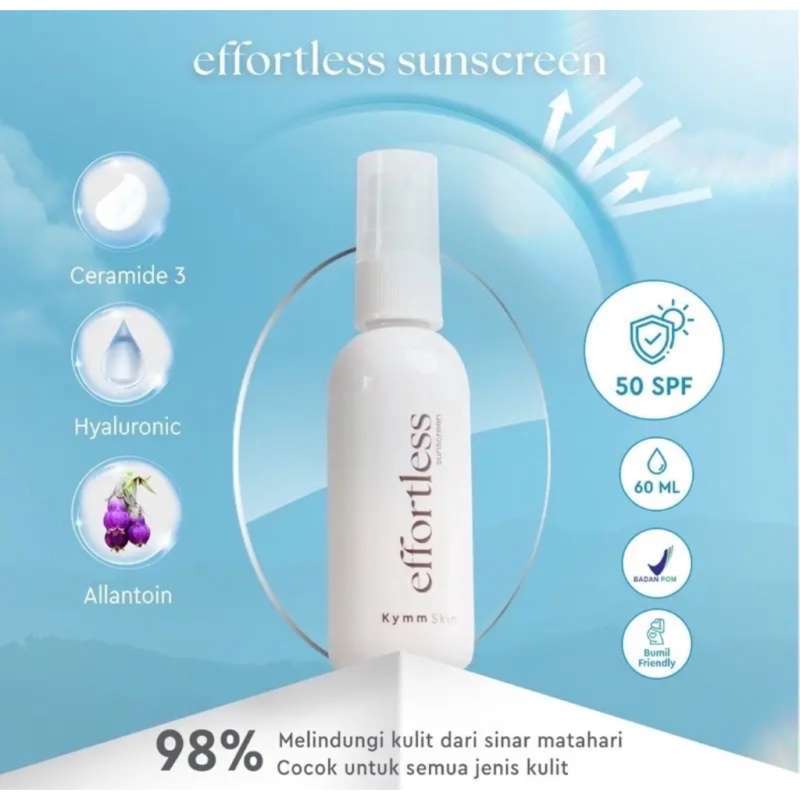 Promo PAKET SKIN CARE KYMM SKIN EFFORTLESS SUNSCREEN SPF 50 BY KYMMSKIN ...