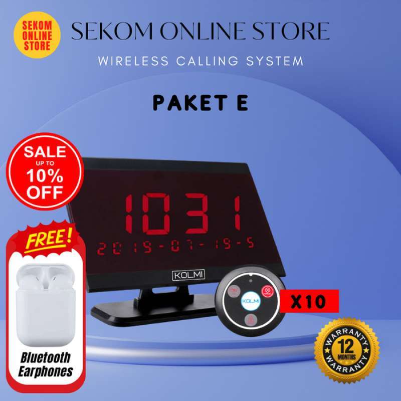Promo KOLMI DISPLAY WIRELESS CALLING SYSTEM PAGER PORTABLE RESTORAN ...